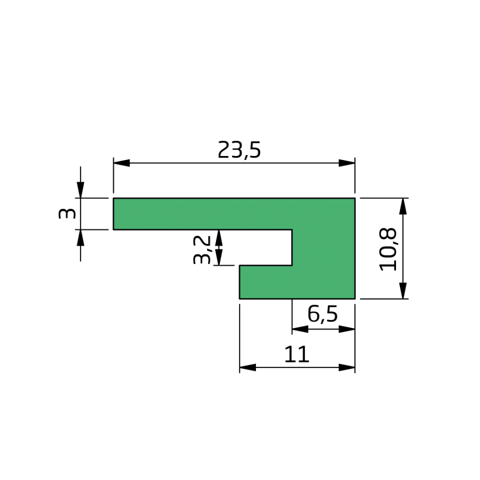 L | Perfis - COBRA Esteiras e Correntes Transportadoras
